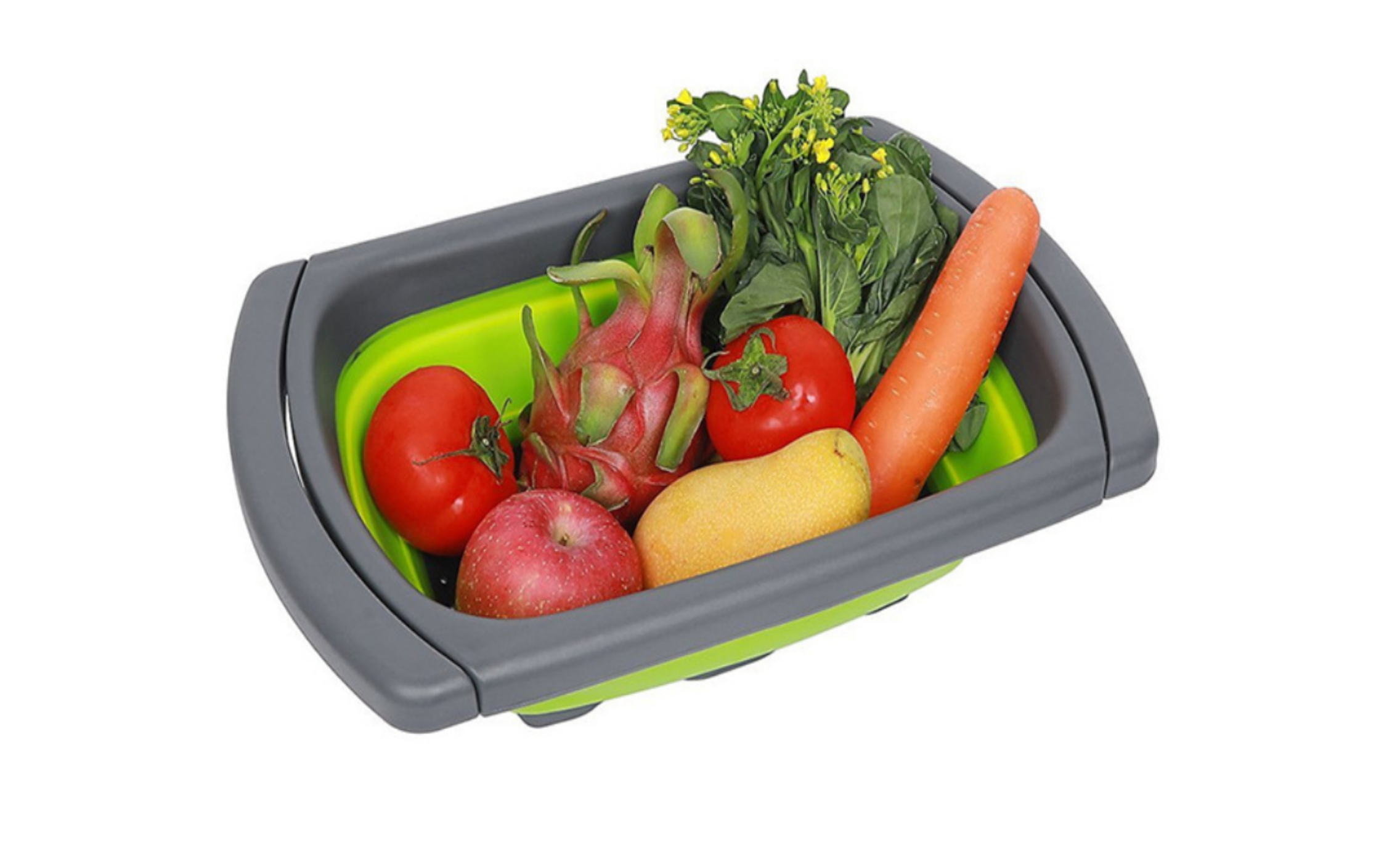 Друшляк складаний JM-608-1 силіконовий для миття овочів та фруктів з ...