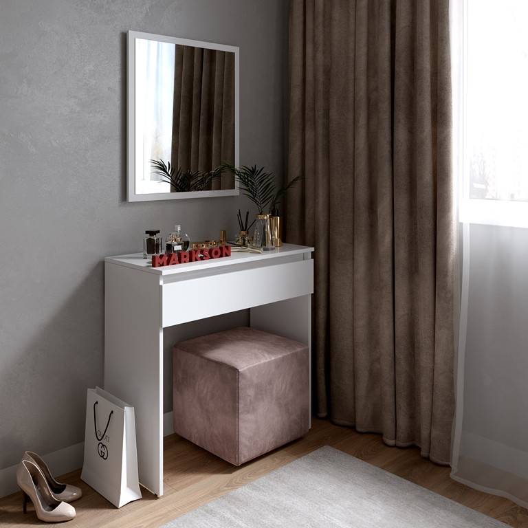 Туалетний столик із дзеркалом у білому кольорі Ms630 фото отзывы характеристики в интернет