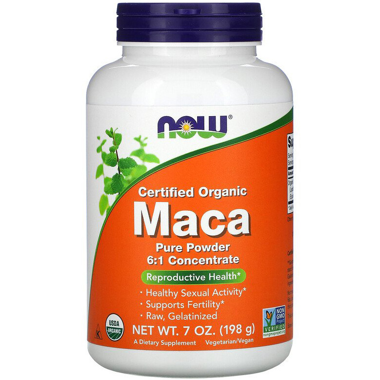Мака органическая NOW Foods "Certified Organic Maca Pure Powder" чистый ...