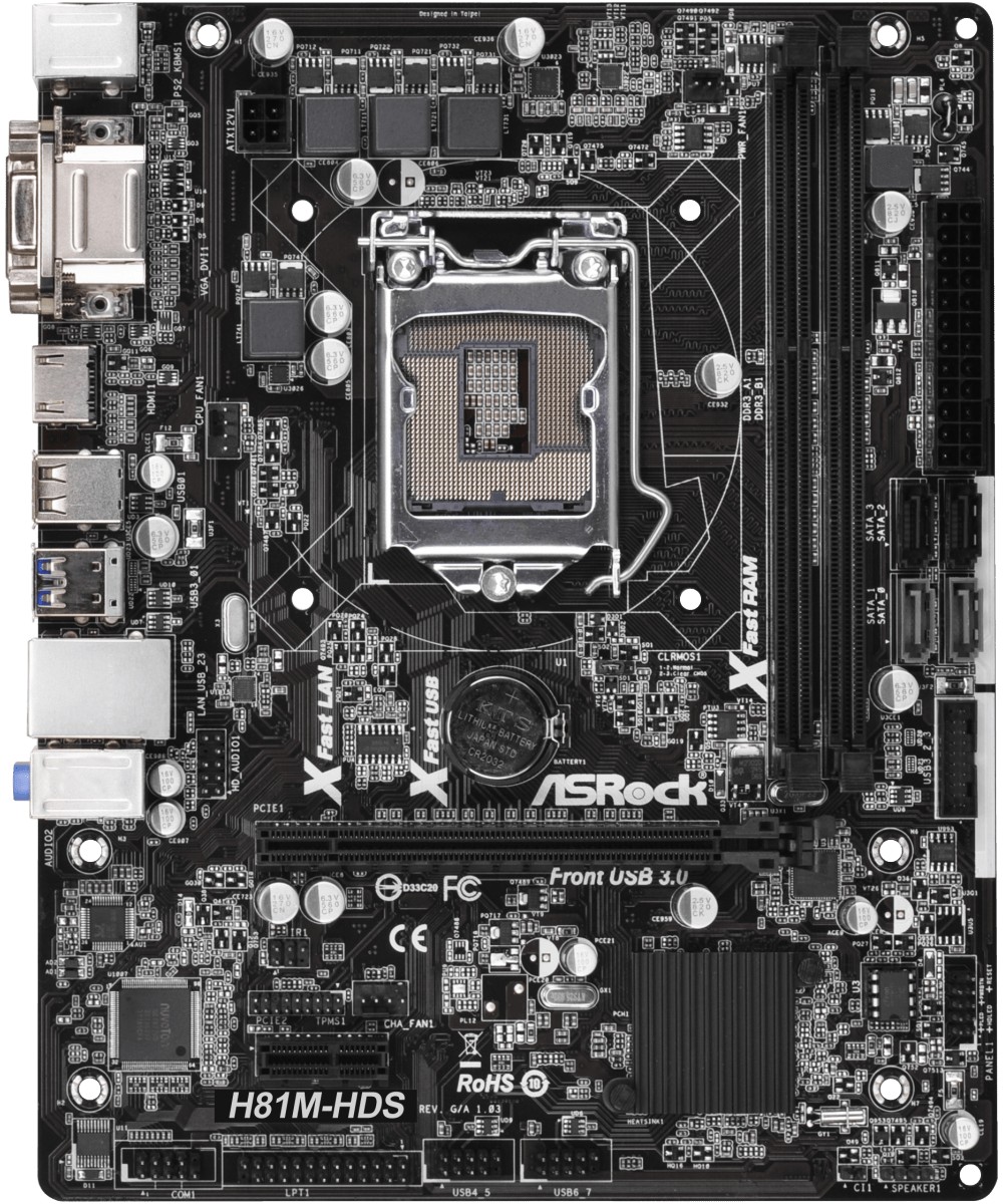 Материнская плата Socket 1150 ASRock H81M-HDS с HDMI Видео / USB 3 ...