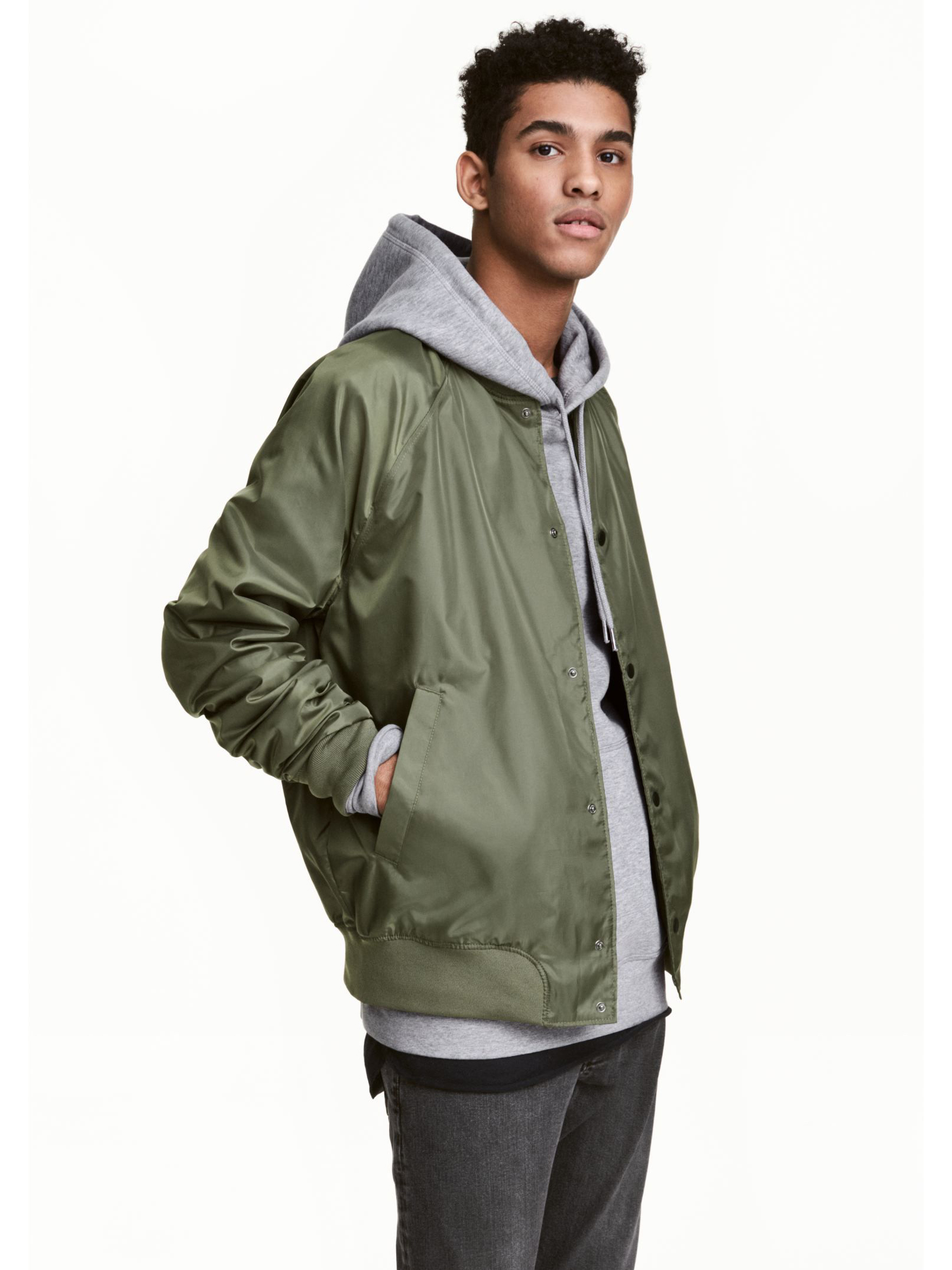 Бомбер H&M 449576 S Хаки (DN3000000089262) – в интернет-магазине ...