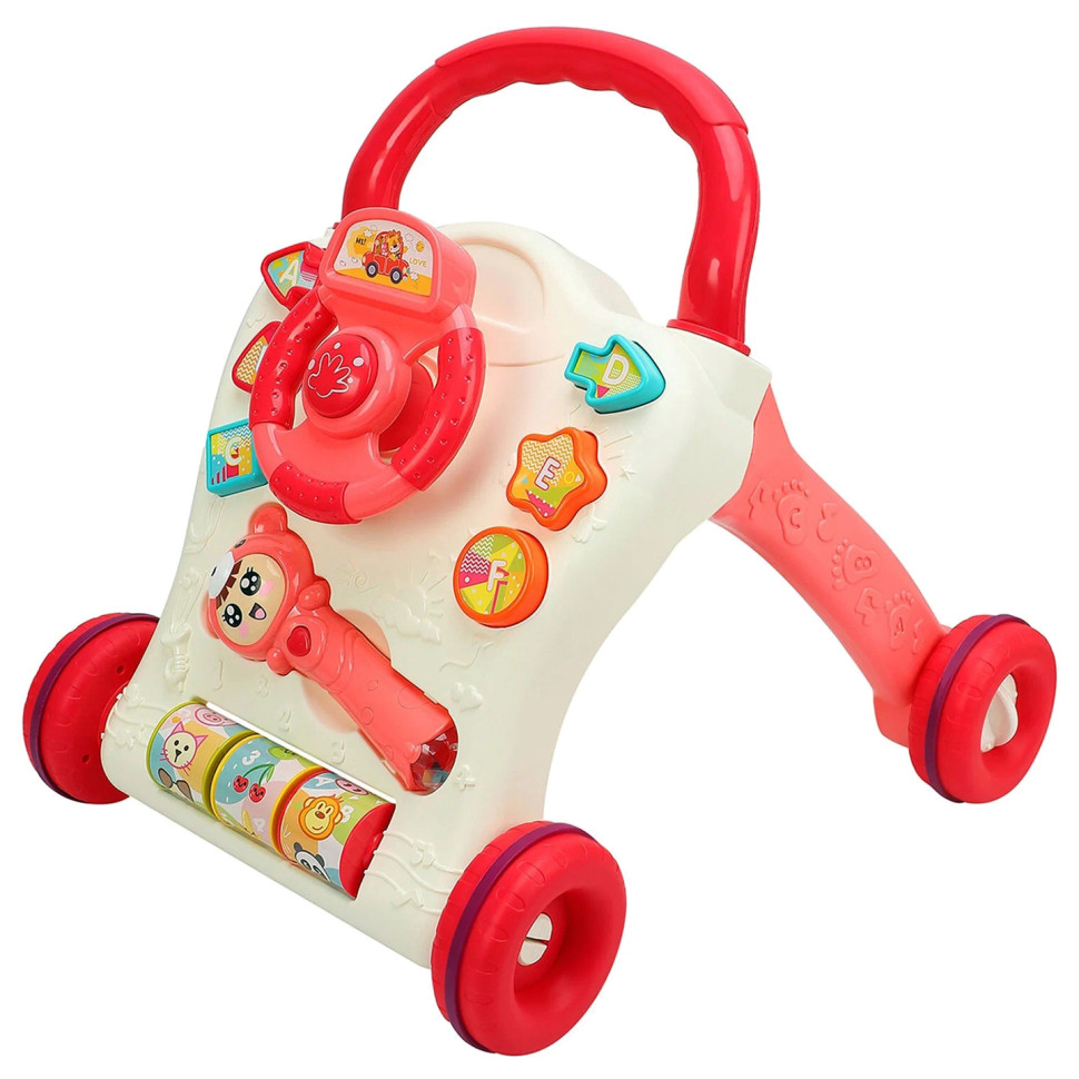 Детские ходунки-каталка Limo Toy 698-62-63 с музыкой и светом (Розовый ...