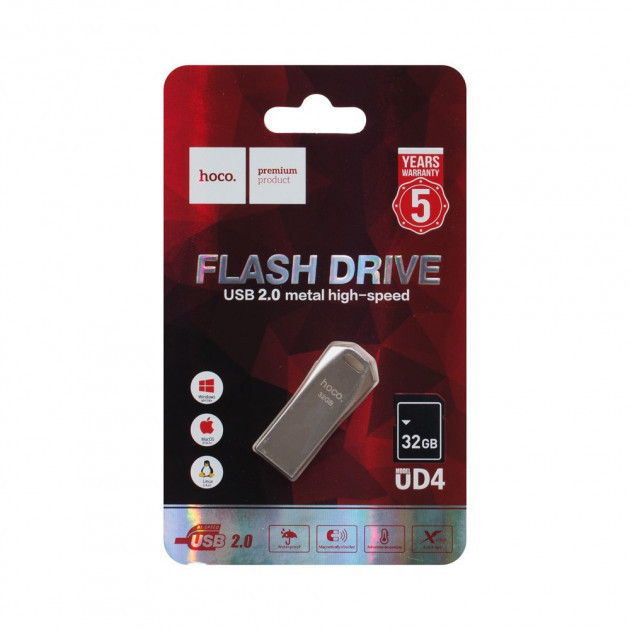 USB Флешка для компьютера, ноутбука металлическая флешка 32ГБ HOCO UD4 ...