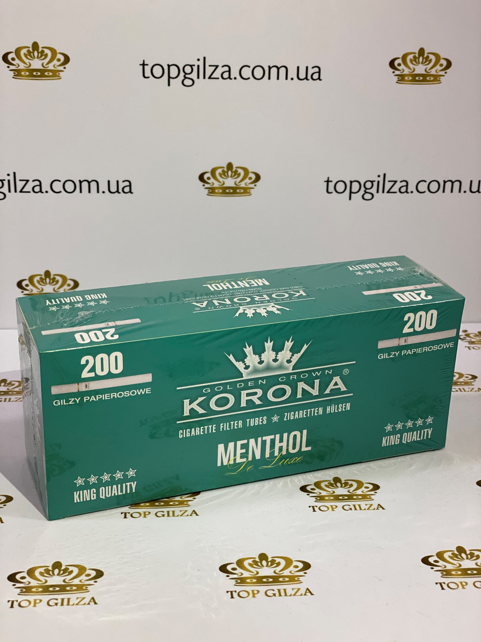 Гильзы для набивки сигарет табаком Korona Golden Crown Menthol 200 шт ...