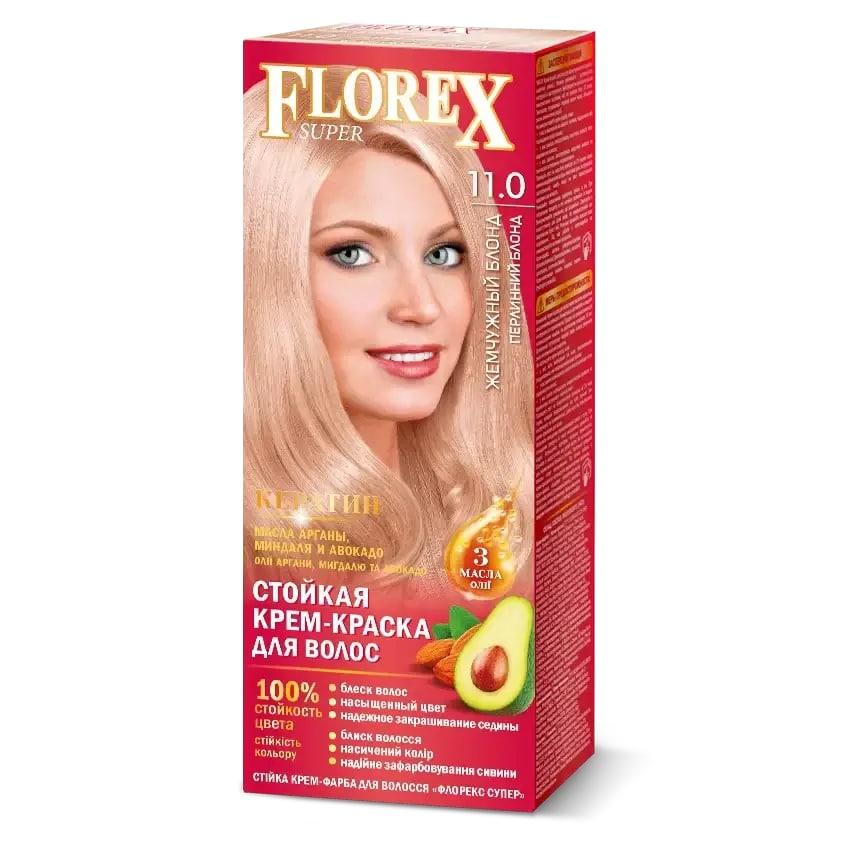 Крем-фарба для волосся Florex Super Кератин 11.0 Перлинний блонд ...