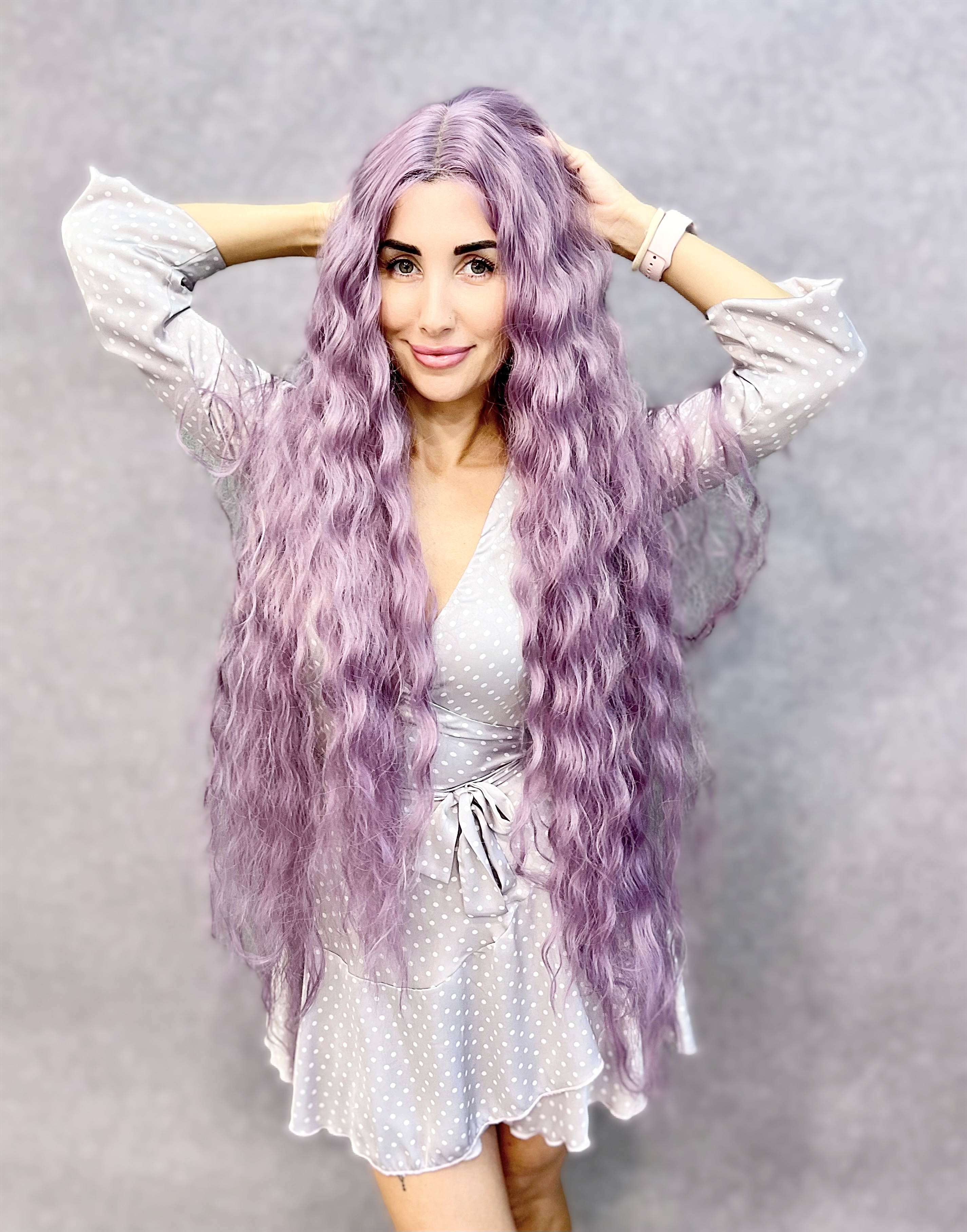 Парик на сетке Lace Wig Bohemian тон ASHPU длинный сиреневый ...