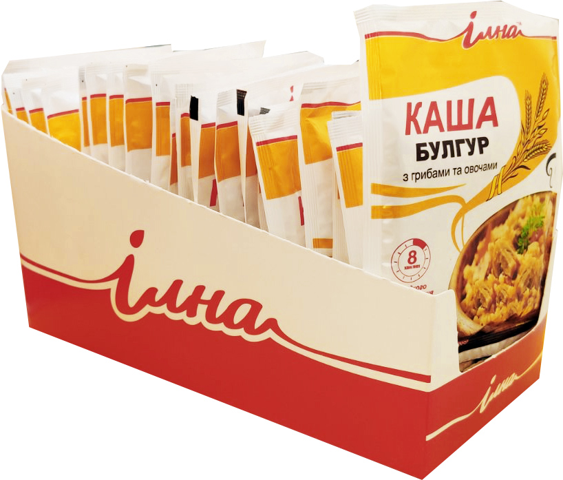 Упаковка каши быстрого приготовления Ілна Булгур с грибами и овощами 40 ...