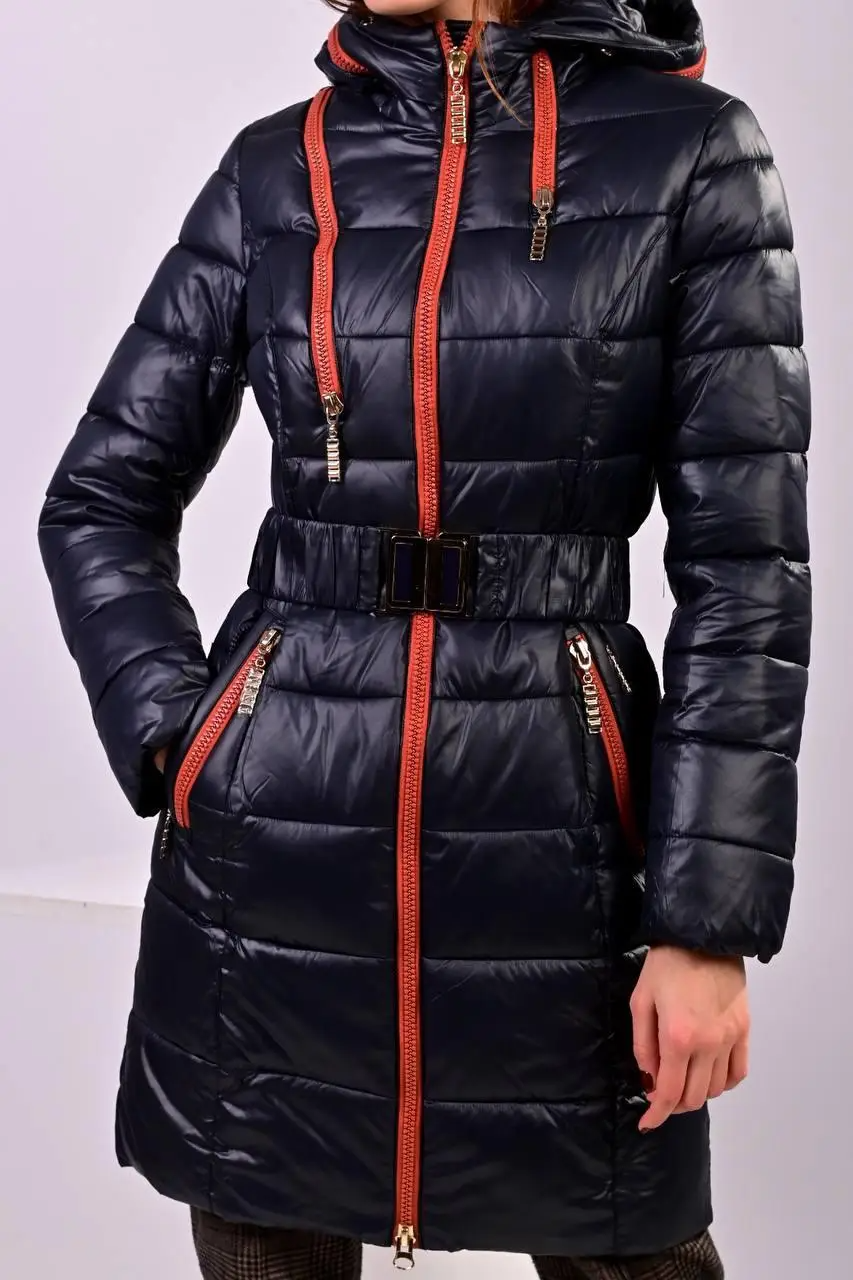 Куртка жіноча зимова No Brand П589 синя розмір L від продавця: World of ...