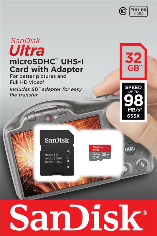 microSDHC 32GB SanDisk Class 10 Ultra Light (SDSQUNR-032G-GN3MA ...