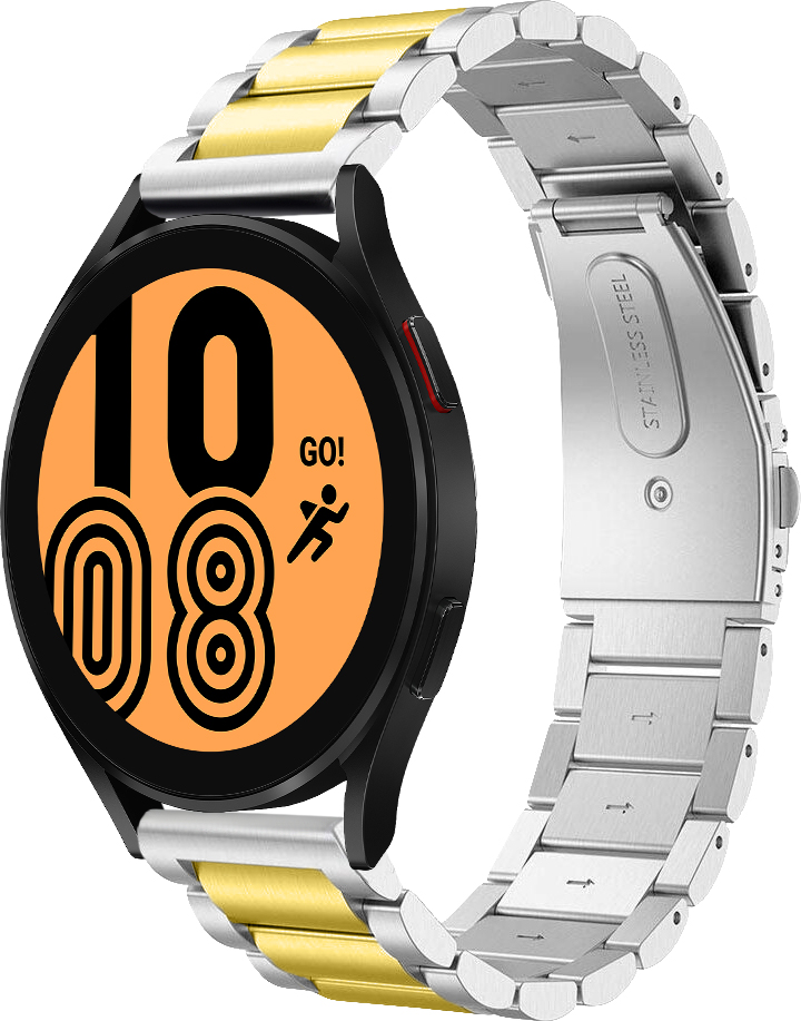 Металлический Ремешок Shain Line для Galaxy Watch 4 44mm Silver Gold (28110-67) – фото, отзывы ...