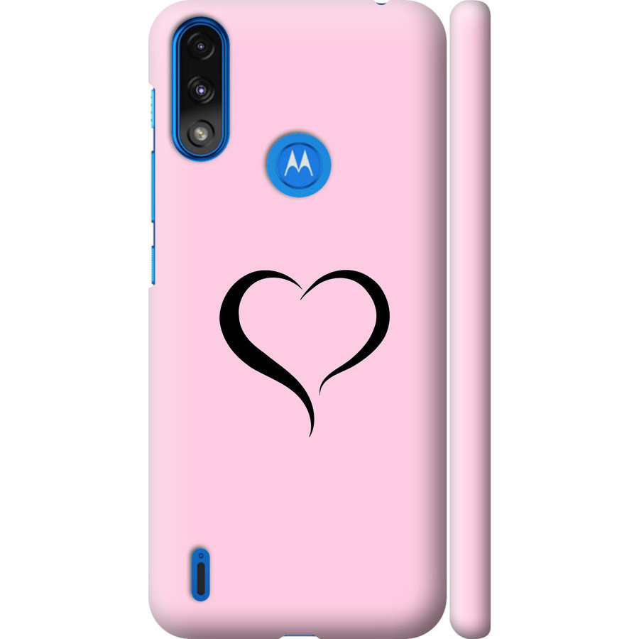 Чехол 3d пластиковый глянцевый на телефон Motorola E7 Power Сердце 1 ...