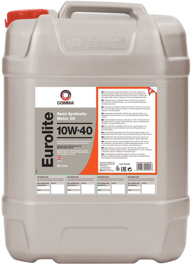 Моторное масло Comma EUROLITE 10W-40 20 л (EUL20L) – низкие цены ...