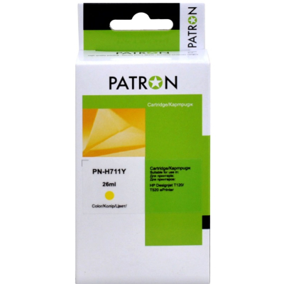 Картридж Patron HP 711 (CZ132A/CZ136A) 26 мл, Yellow (PN-H711Y ...