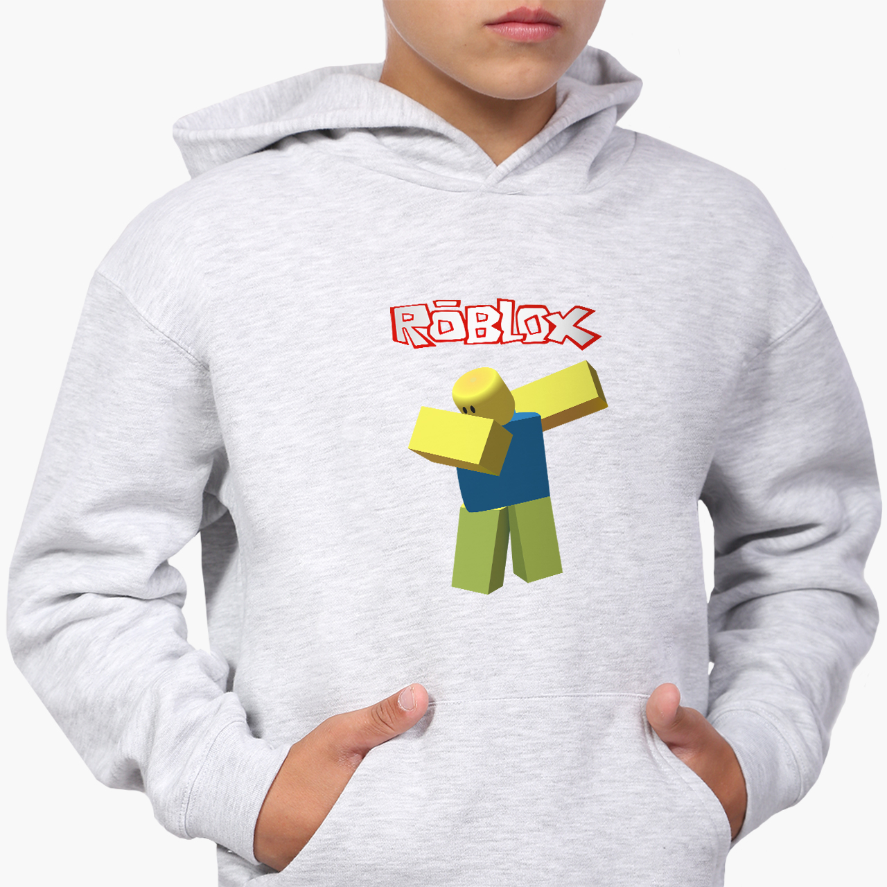 Дитячий худі Роблокс (Roblox) Світло-сірий меланж (9298-1707) 152 см ...