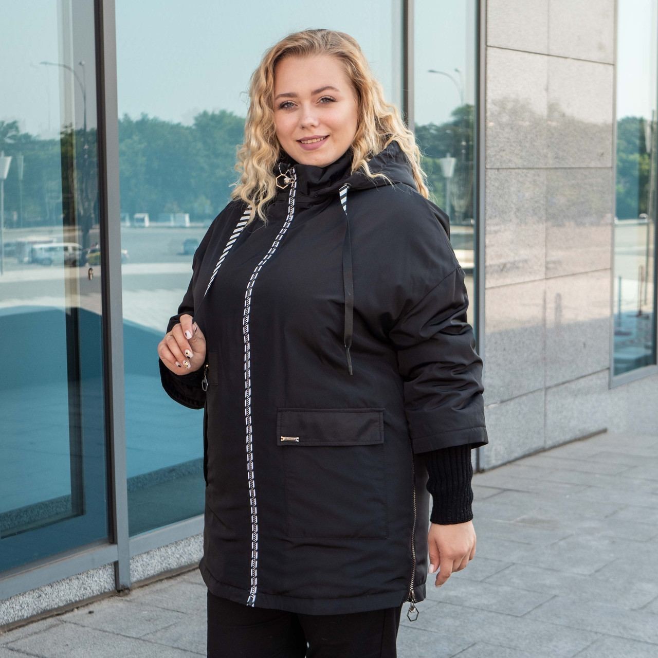 Демисезонная куртка женская большого размера UF-Fashion Сити-хо 52 ...