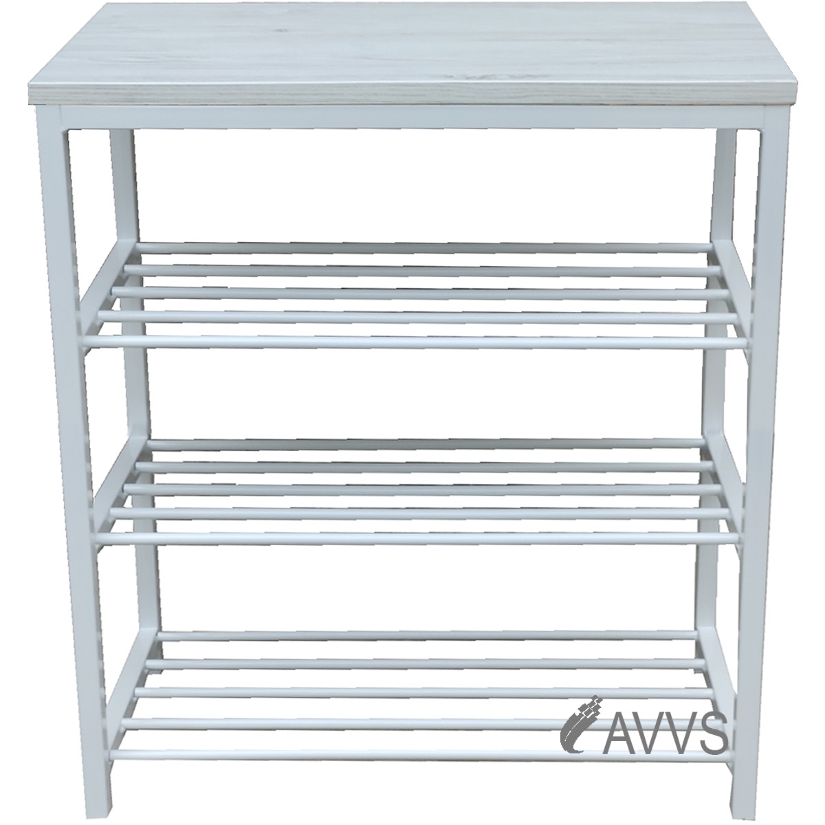 Полиця для взуття металева J4 Loft Метакам 60x67x30 см із ДСП аляска Білий фото відгуки