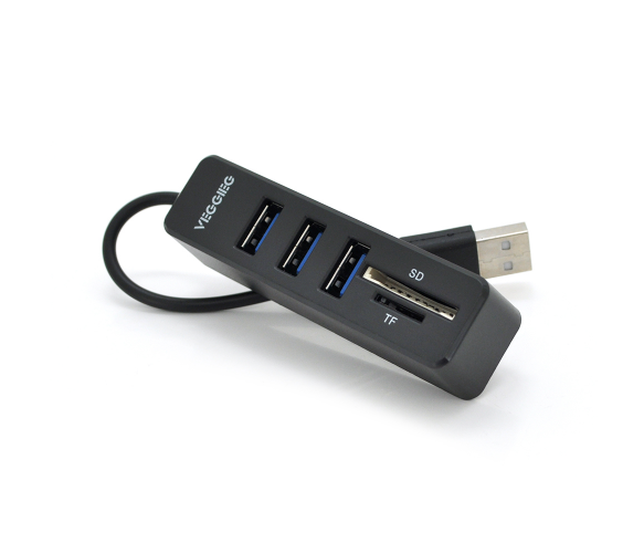 Хаб-кардридер универсальный VEGGIEG V-C303, USB2.0 5in1 card reader （SD ...