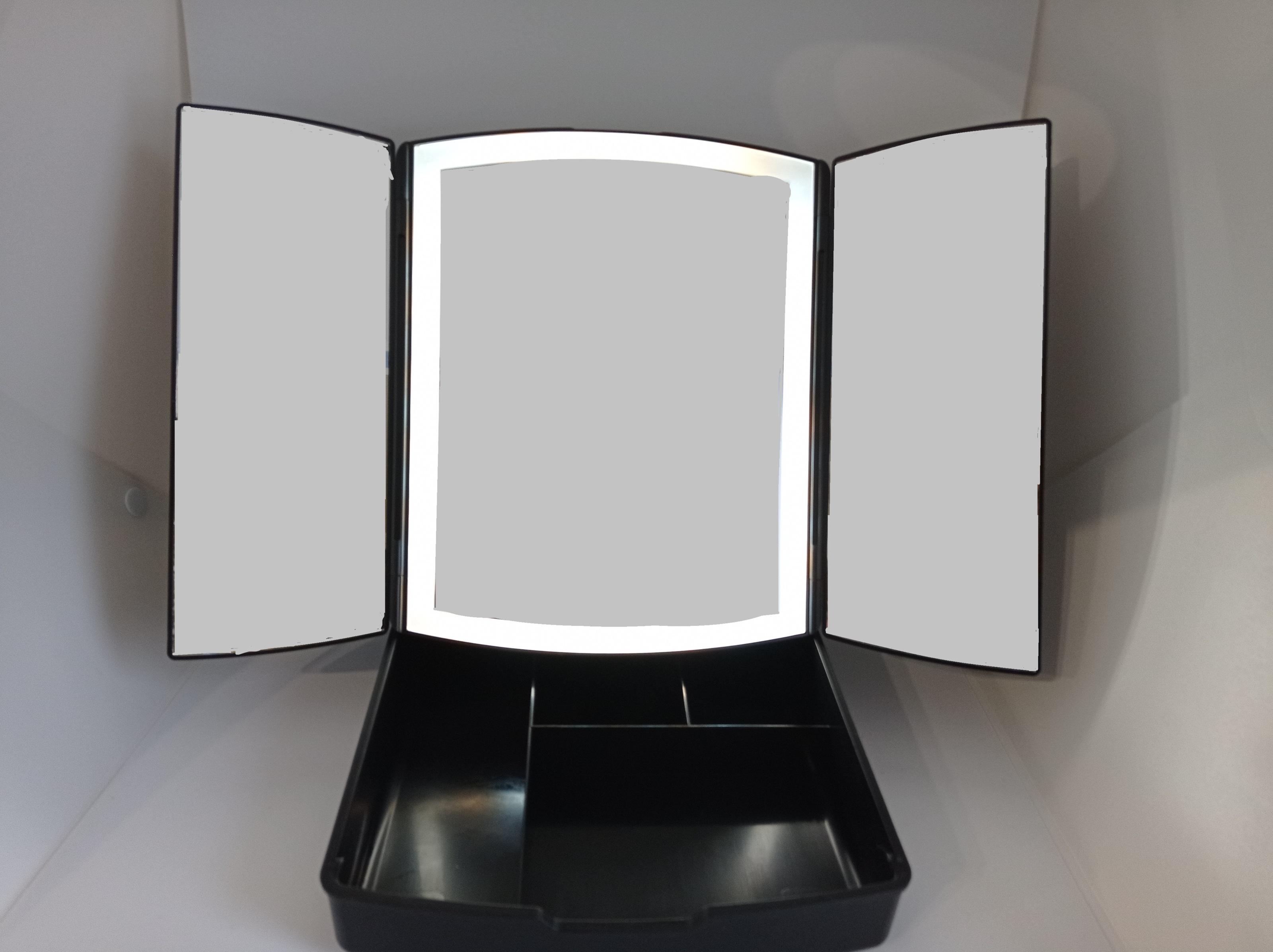Зеркало-органайзер для макияжа My Foldaway Lighted Makeup Mirror чорне ...