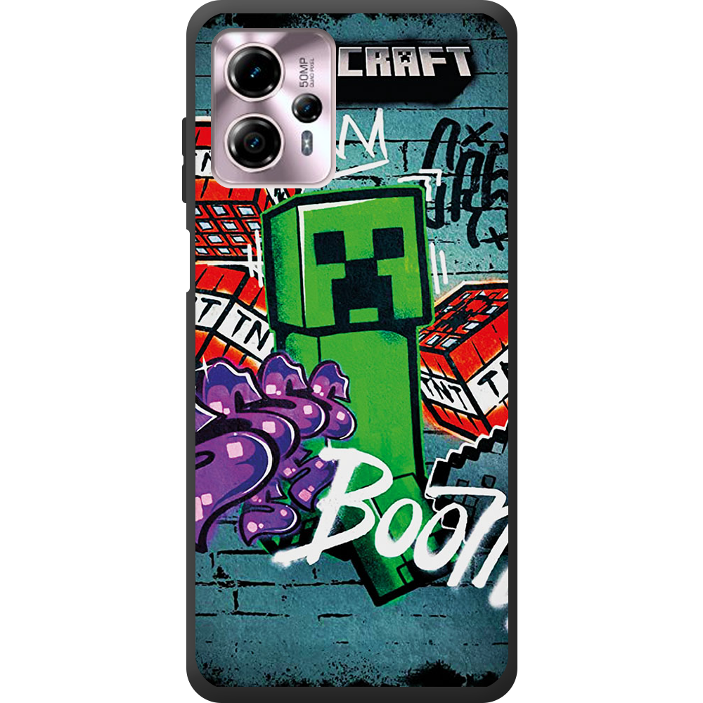 Чохол BoxFace Motorola G13 Minecraft Graffiti Чорний силікон (45900 ...