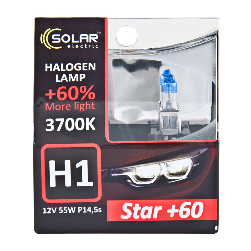 Галогеновая лампа Solar H1 12V 55W P14,5s Starlight +60% 1231S2 ...