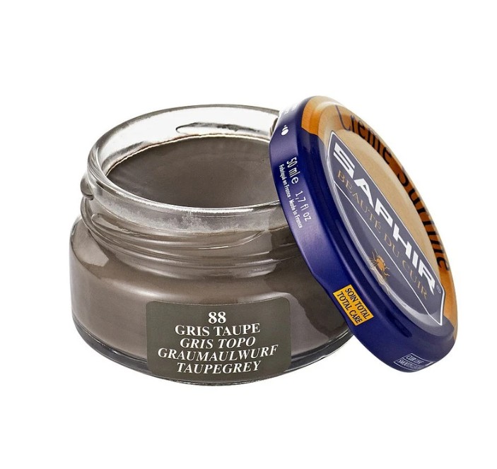 Увлажняющий крем для обуви Saphir Creme Surfine, цвет асфальтный, 50 мл ...