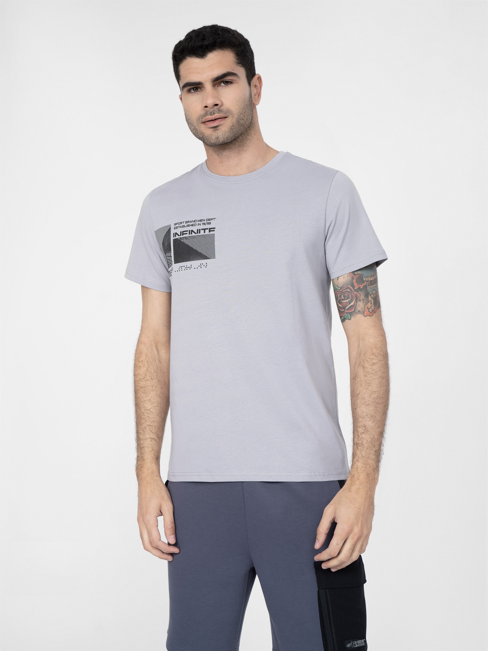 Футболка 4F Tshirt M310 4FSS23TTSHM310-27S L Серая (5904698216451) – в ...