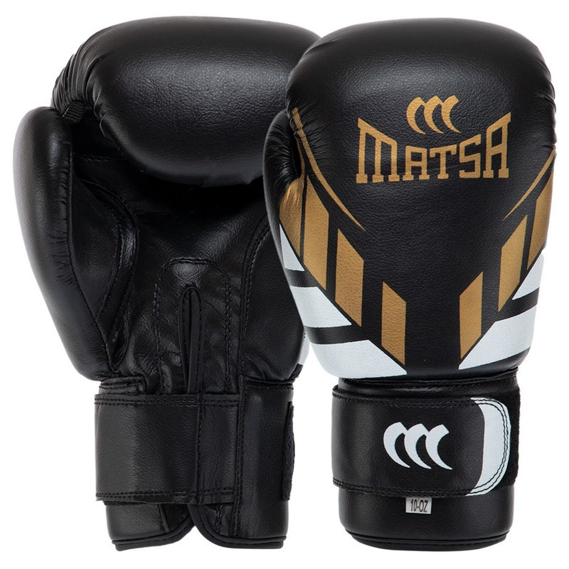 Перчатки для бокса и единоборств на липучке Matsa Heroe 7757 Black 12 ...