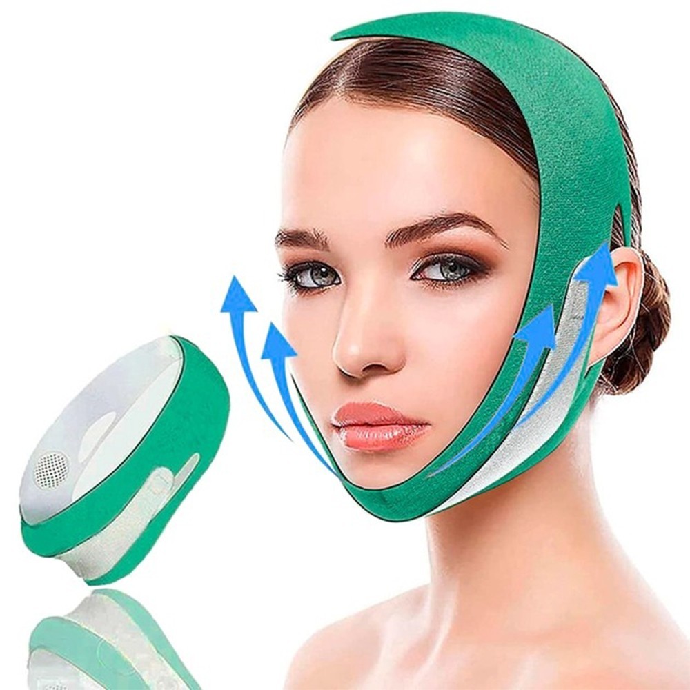 Маска-бандаж для лица Face Lift up belt с 3d зеленая с эффектом лифтинг ...