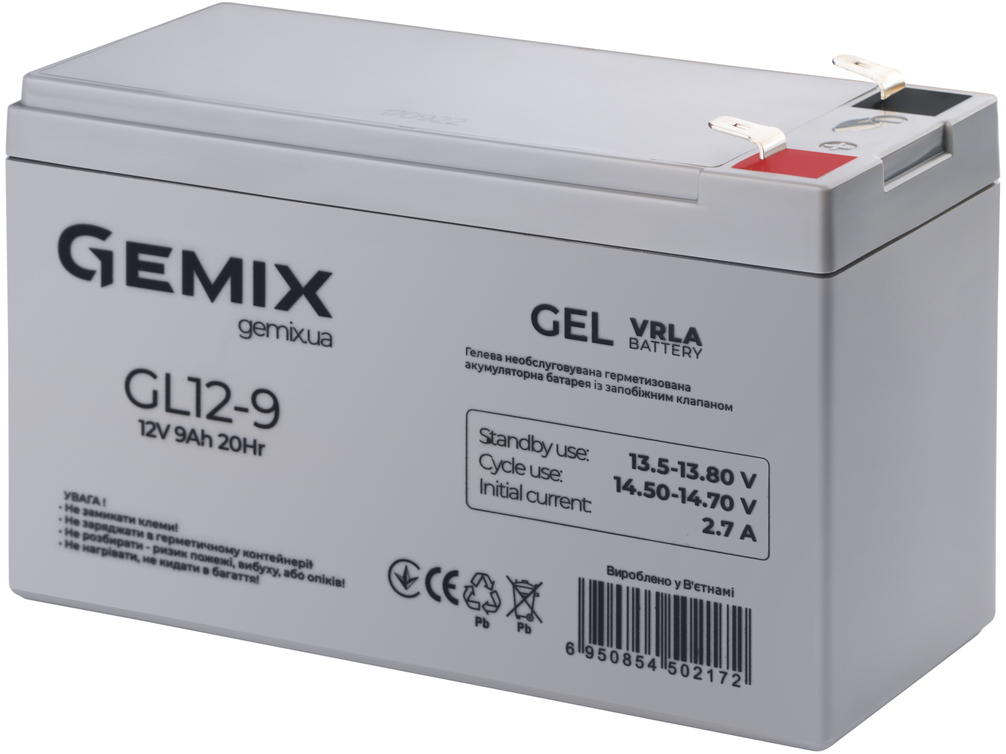 Акумуляторна батарея Gemix Гелева 12V-9Ah (GL12-9 12V 9Ah) – фото ...