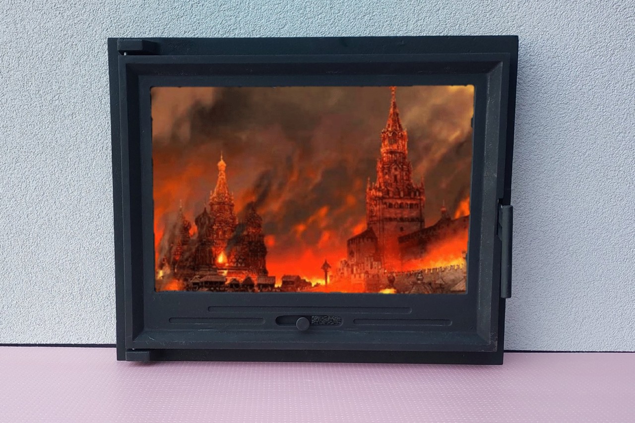 Дверца чугунная для камина и печи с термостеклом Булат (490х600мм ...