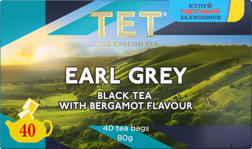 Чай ТЕТ Earl grey черный байховый мелкий с ароматом бергамота 40 ...