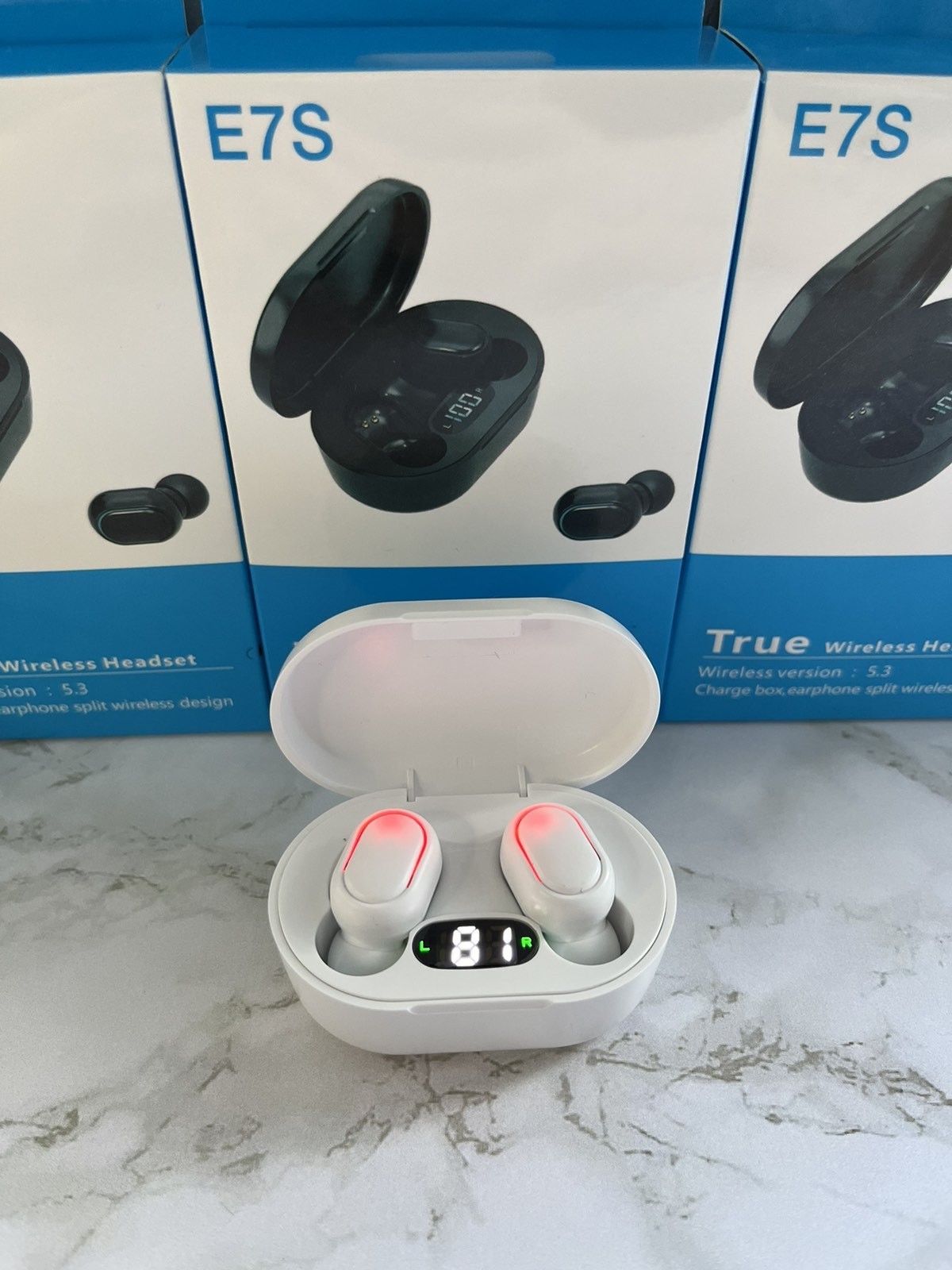 Бездротові Bluetooth-навушники TWS-E7S з зарядної станцією 350 mAh білий купити в інтернет ...