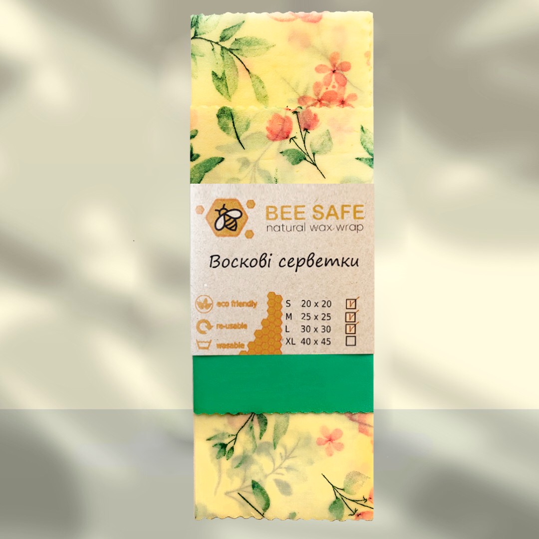 Набор многоразовых восковых салфеток Beesafe набор вощанок упаковка для ...