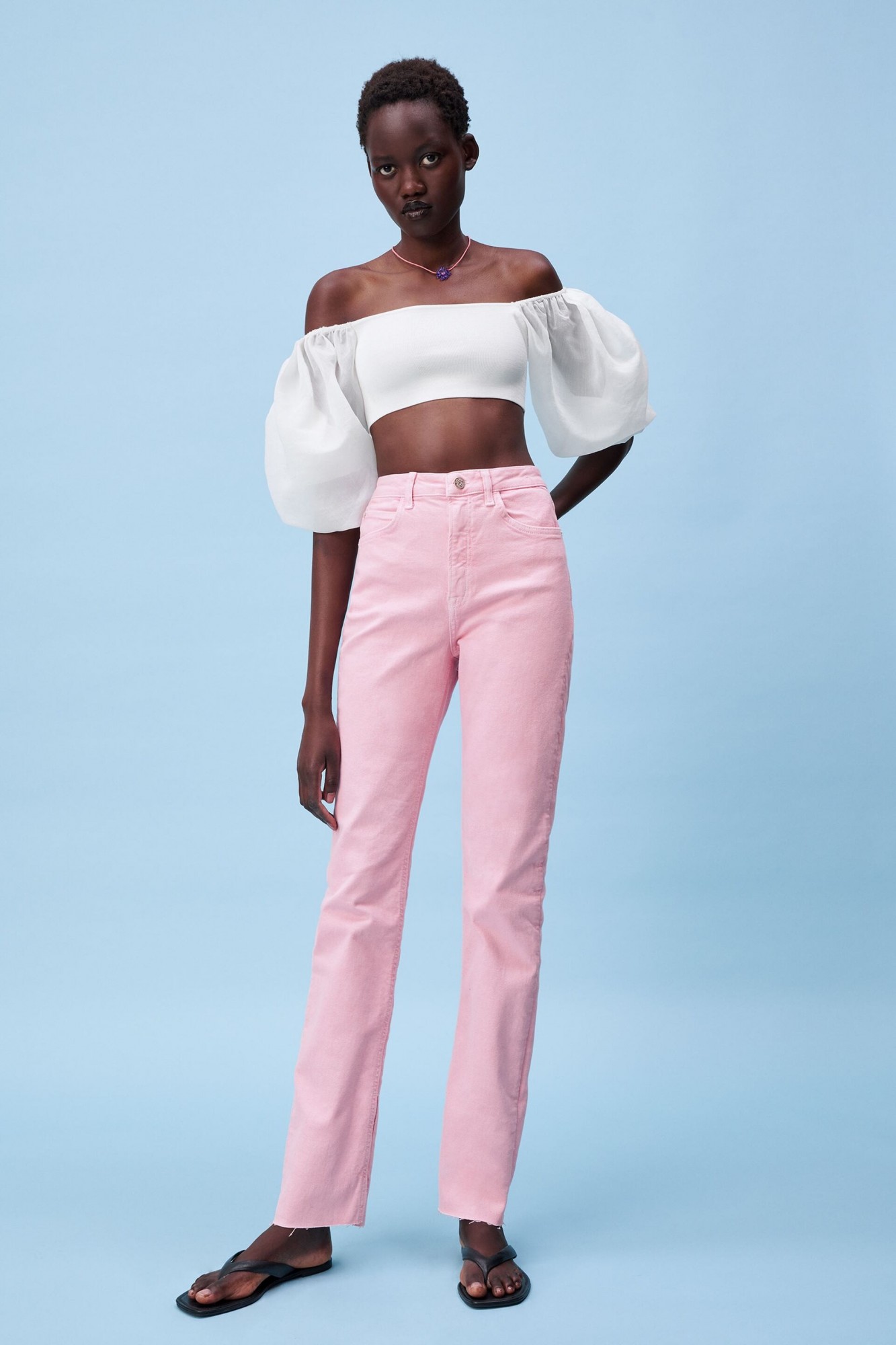 Джинсы розовыес розрезами zara зара - 38р. от продавца: BECTA – в ...