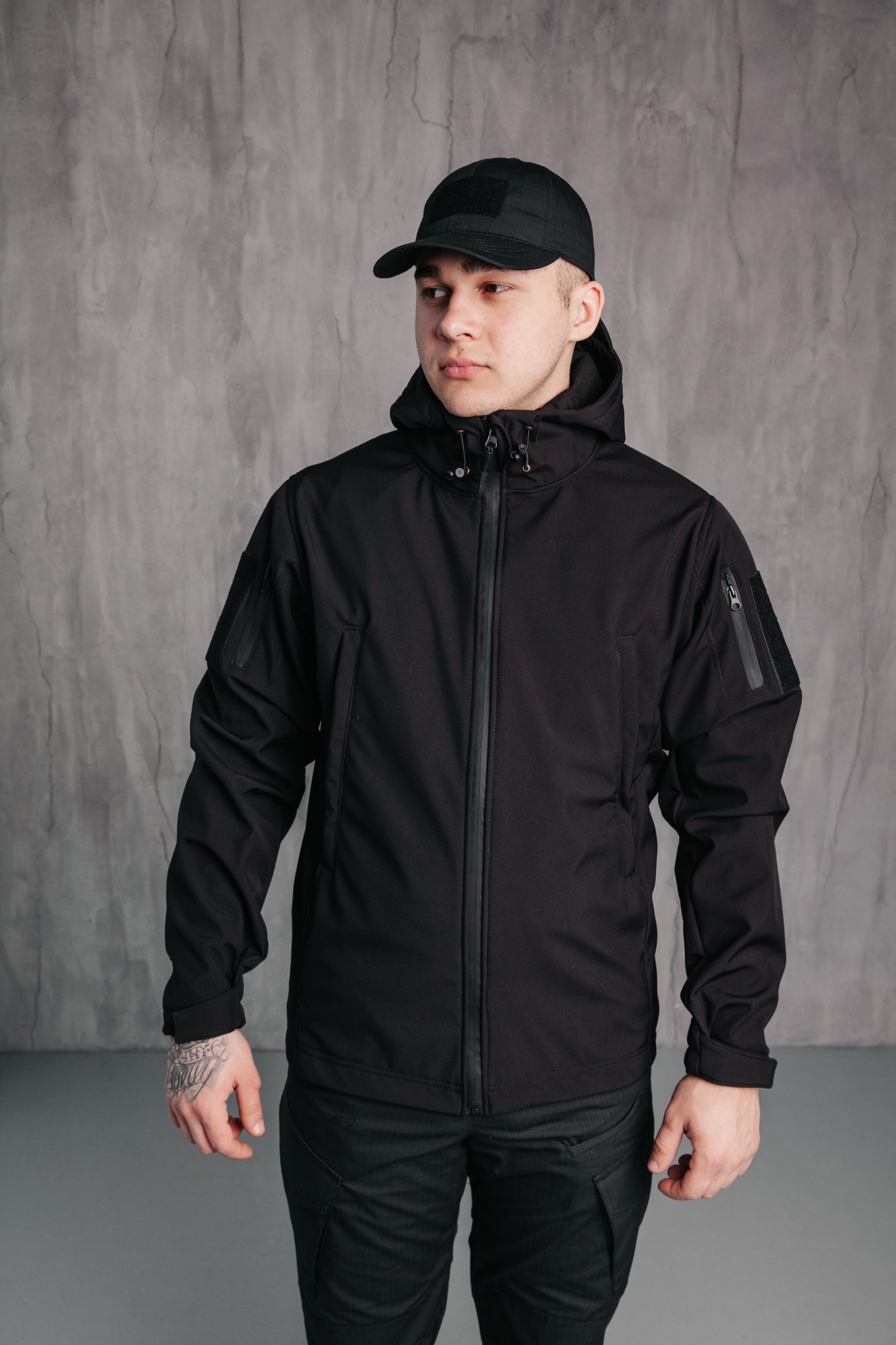 Мужская куртка Soft shell на молнии с капюшоном водонепроницаемая 3XL ...