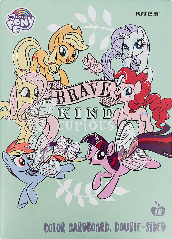 Набор цветного картона Kite My Little Pony двустороннего 10 листов 10 ...