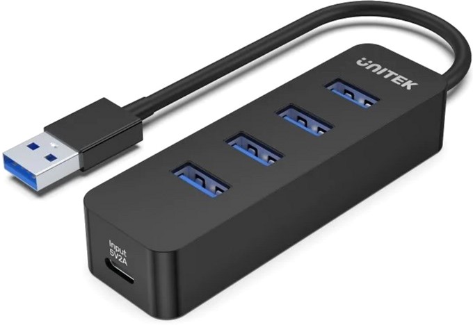 USB-хаб Unitek uHUB Q4 4 Ports Powered USB 3.0 Hub with USB-C Power ...
