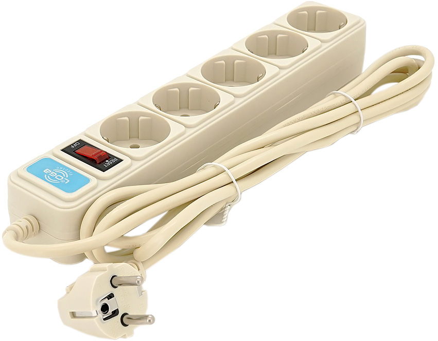 Сетевой удлинитель LOGA 220В, 10А, 5 розеток, 1.8 м Серый (YT28972) – низкие цены, кредит ...