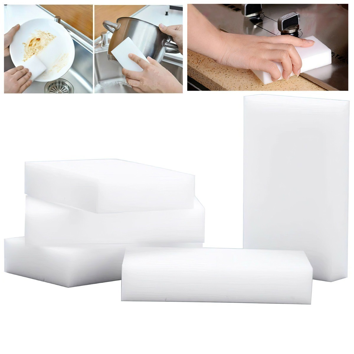 Меламінова губка для прибирання набір 10 шт диво губка для чищення кухонних поверхонь посуду