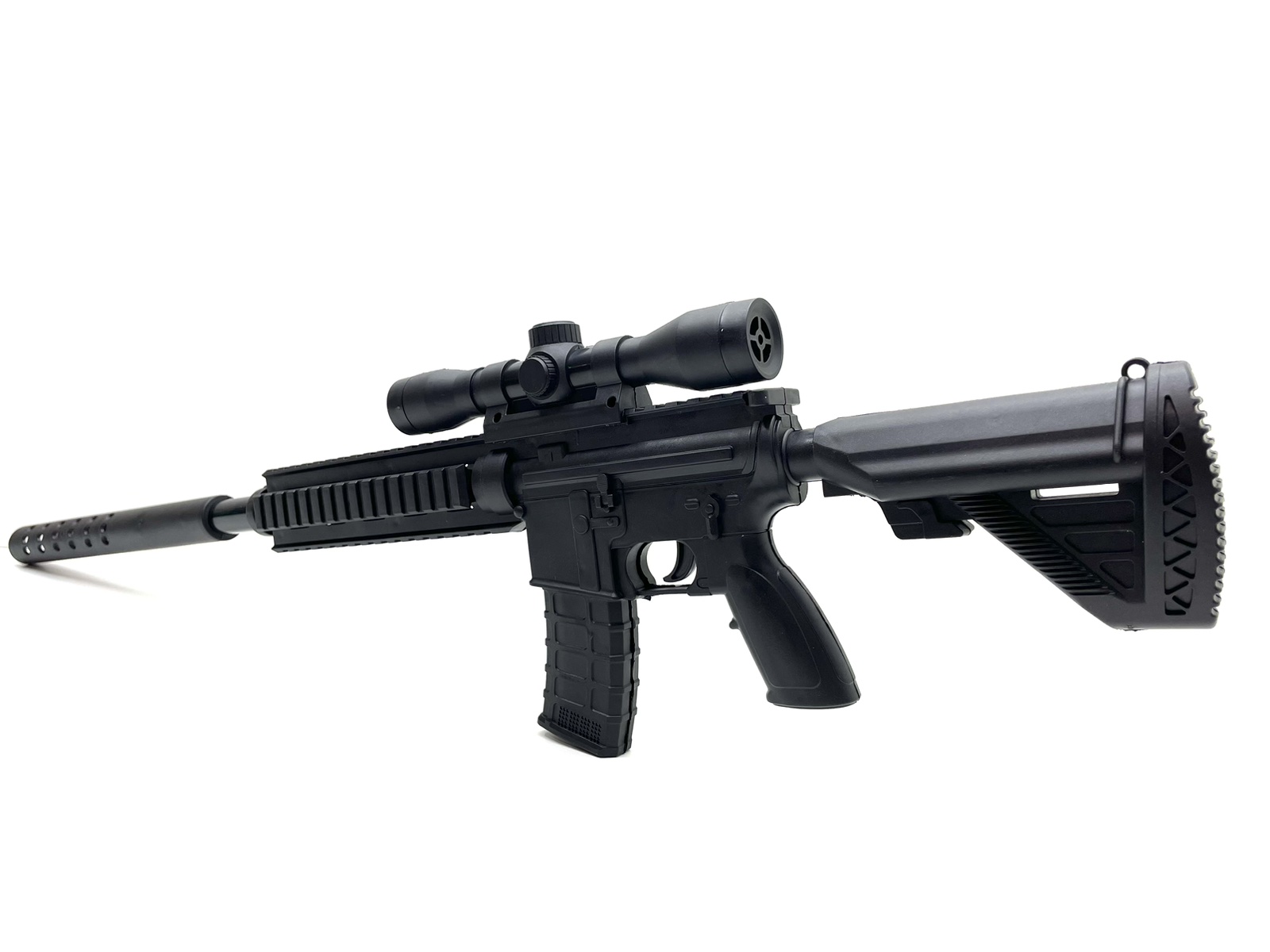 Автомат с оптическим прицелом и глушителем на орбизах Черный (MH 010 ...