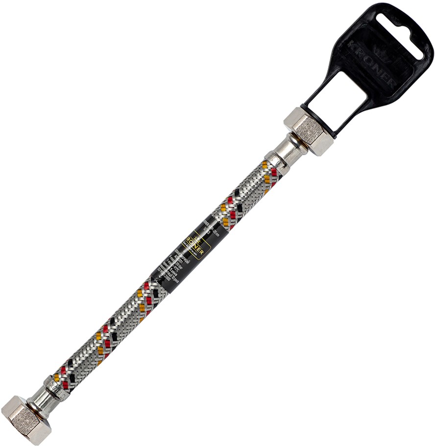 Шланг гибкий KRONER оплетка нержавеющая сталь 1/2"x1/2" ВВ 150 см ...