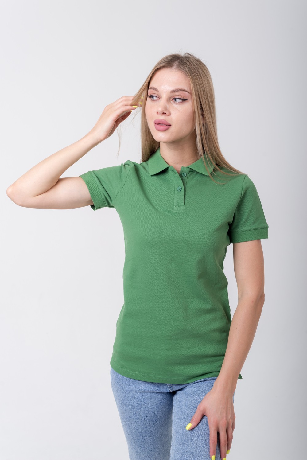 Футболка поло женская TvoePolo однотонная CLASSIC XXL Зеленая (830 ...