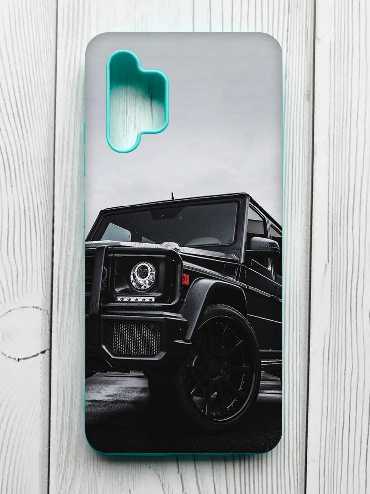 Матовый чехол с бирюзовыми боками на Samsung Galaxy A32 :: Авто чёрное ...