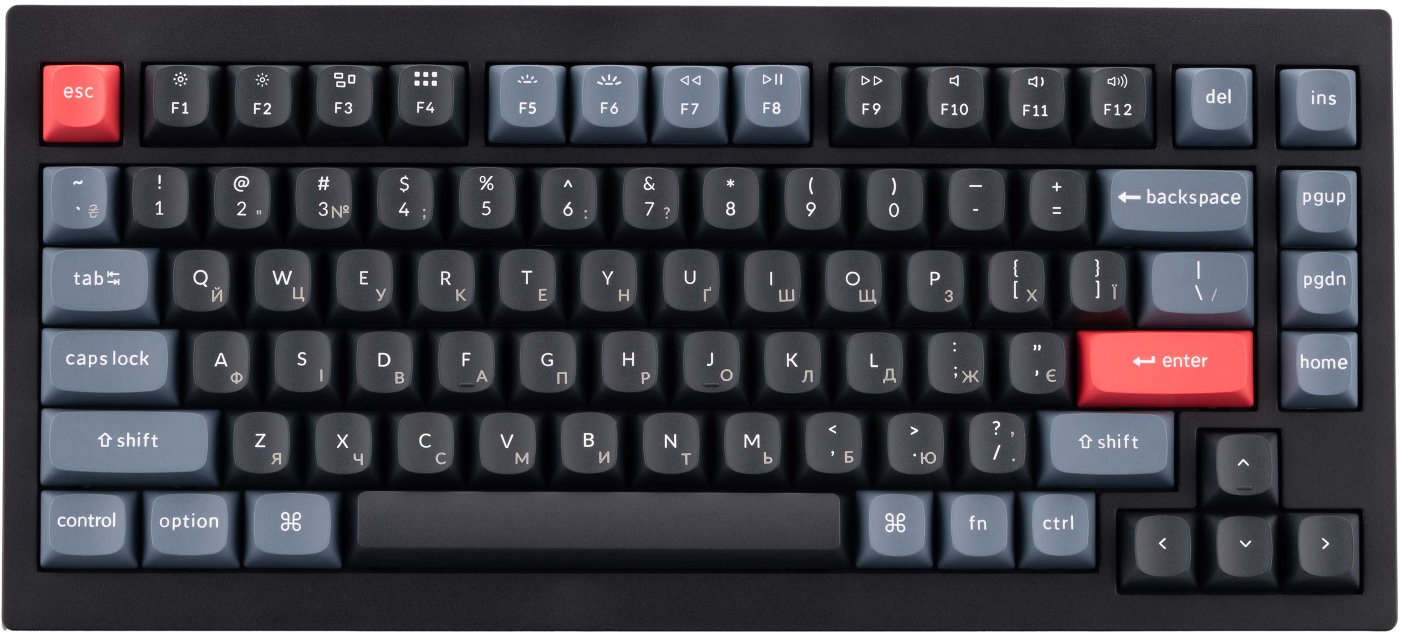 Клавиатура проводная Keychron V1 84 Key QMK Gateron G PRO Red Hot-Swap ...