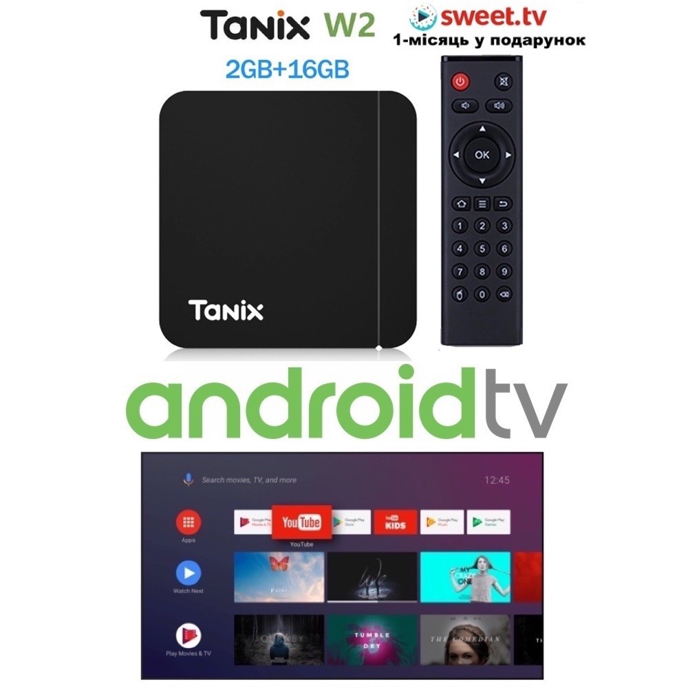 Смарт ТВ Приставка Tanix W2 2/16GB ANDROID TV 11.0 (ATV) Amlogic S905W2 ...