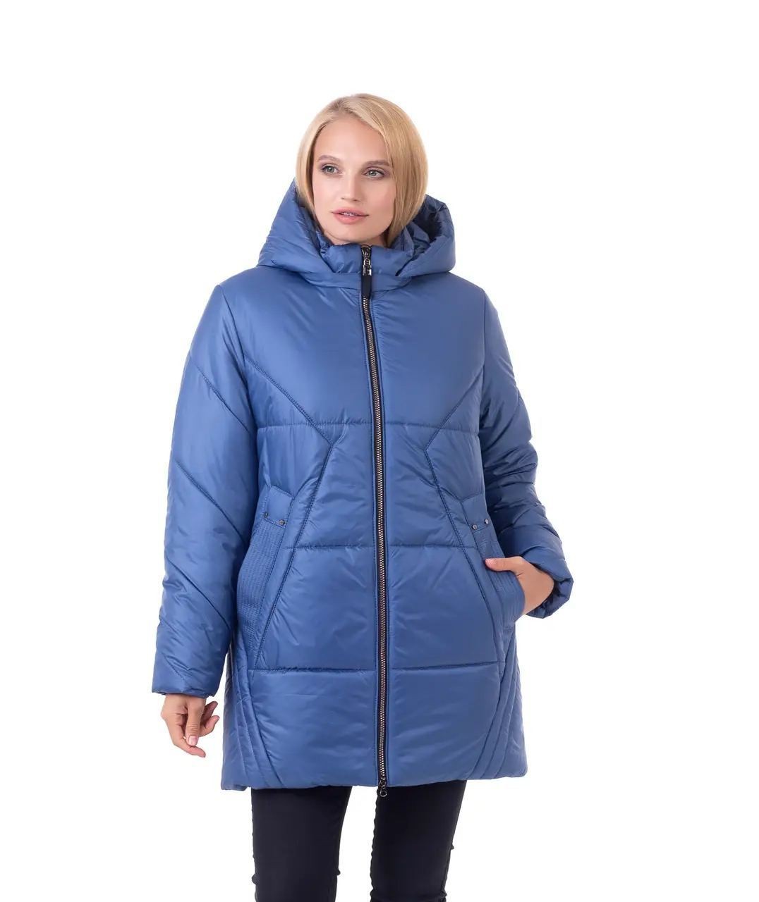 Зимний пуховик женский большого размера UF-fashion LRD-163-1 52 джинc ...