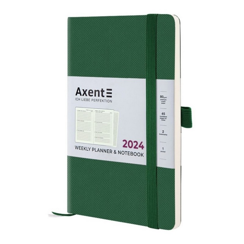 Еженедельник Axent 2024 Partner Soft Diamond, 125x195 мм, изумрудный (8518-24-55-A) – фото ...