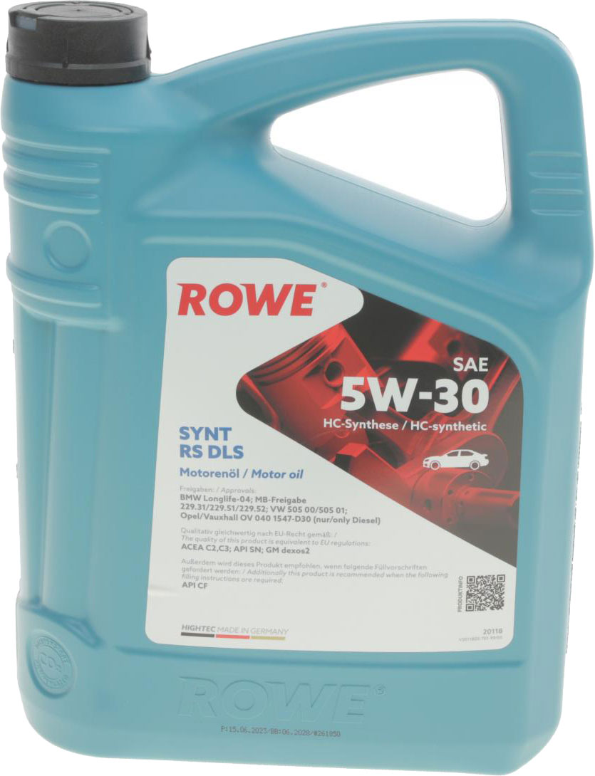 Моторное масло ROWE 5W-30 Hightec Synt RS DLS 4 л (20118-0040-99 ...