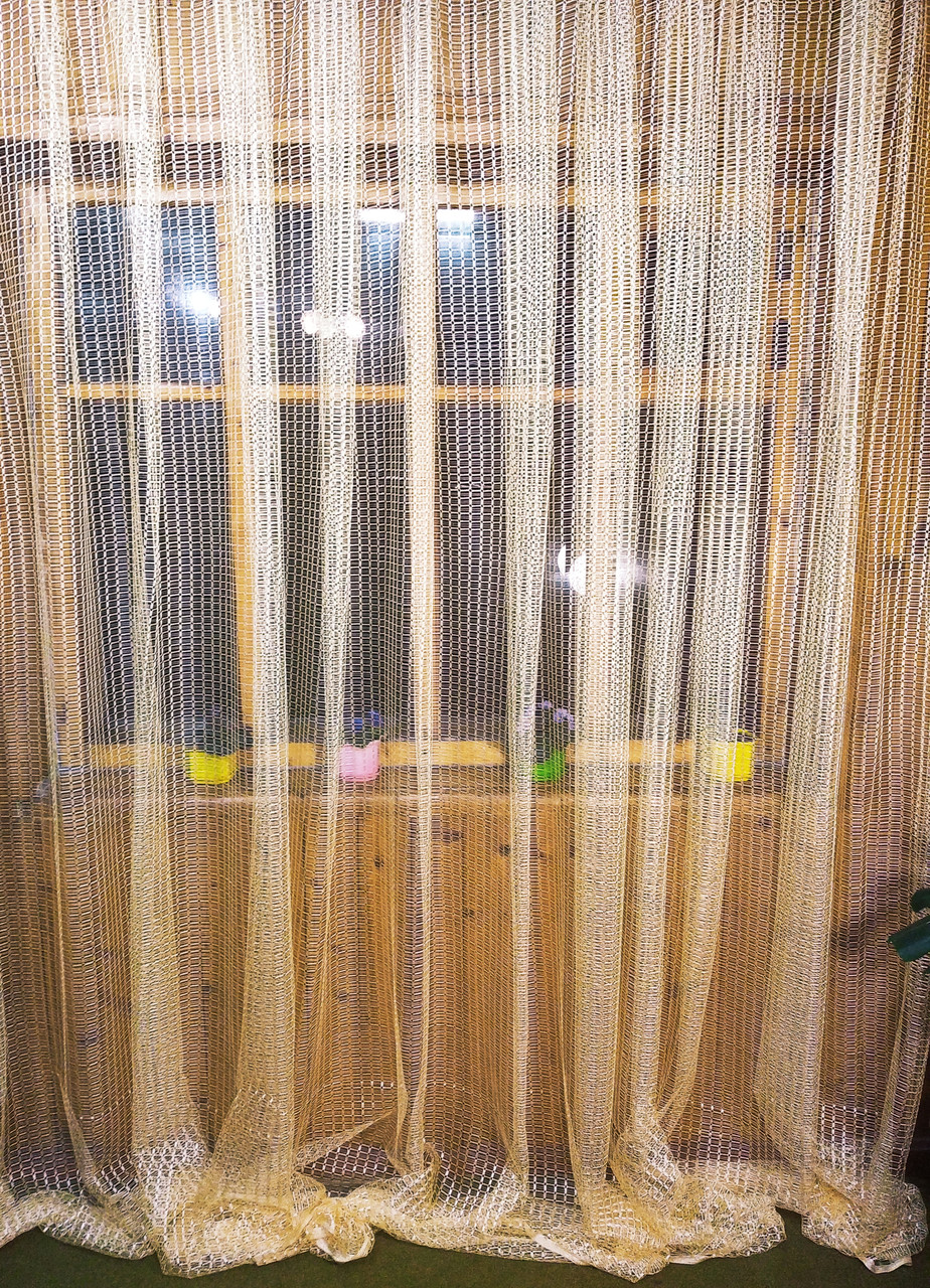 Тюль сітка велика ніжно абрикосовий 280 100см фото відгуки характеристики в інтернет