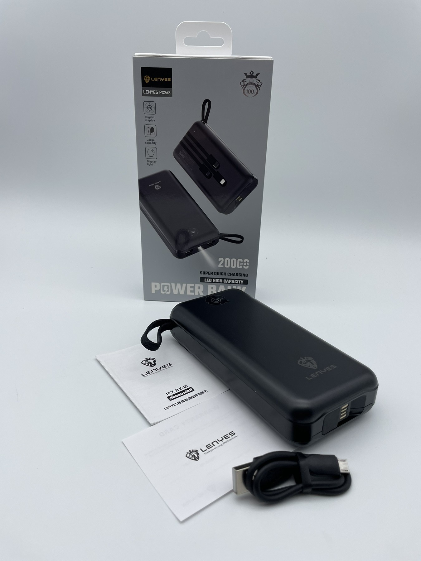 Power bank LENYES PX268 PD Quich Charge 20000mAh (реальна ємність ...